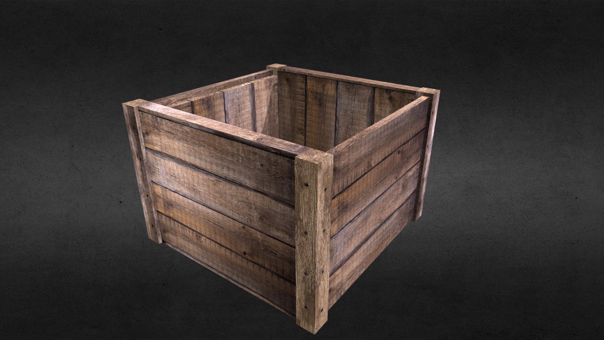 Wooden Box Crate with Open Top Low-poly - Buy Royalty Free 3D model by ...