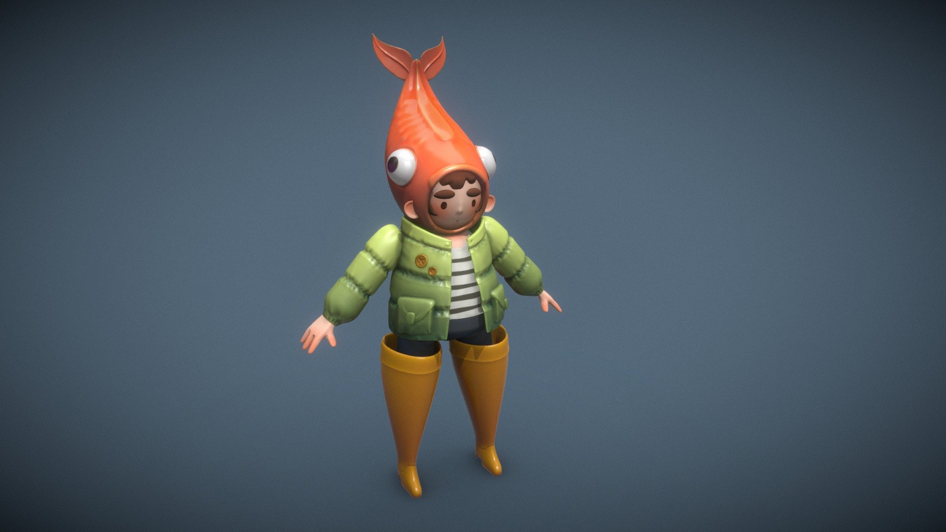Simon Le Poisson - Cute Fisherman Boy - 3D model by Lucrezia Romeo ...