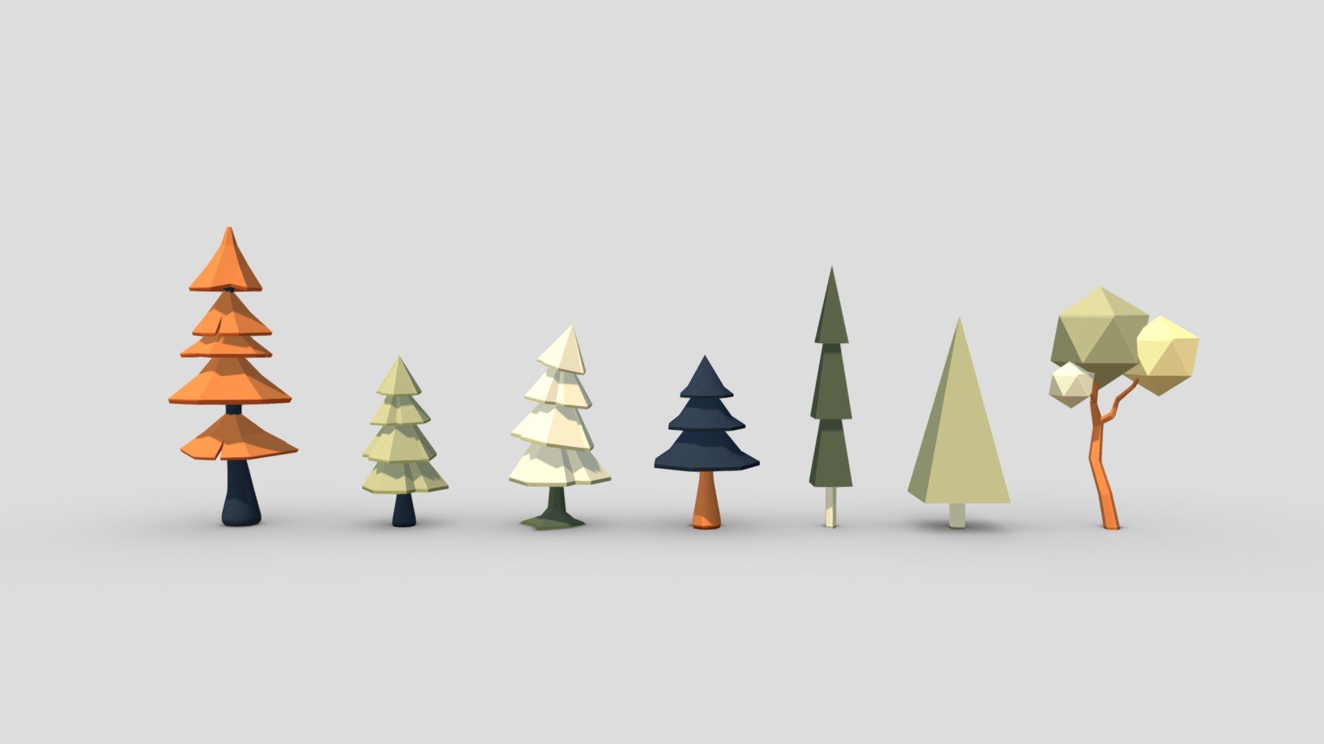 Collection of Low Poly Trees - 3D model by ceciliapixart [c378c0a ...