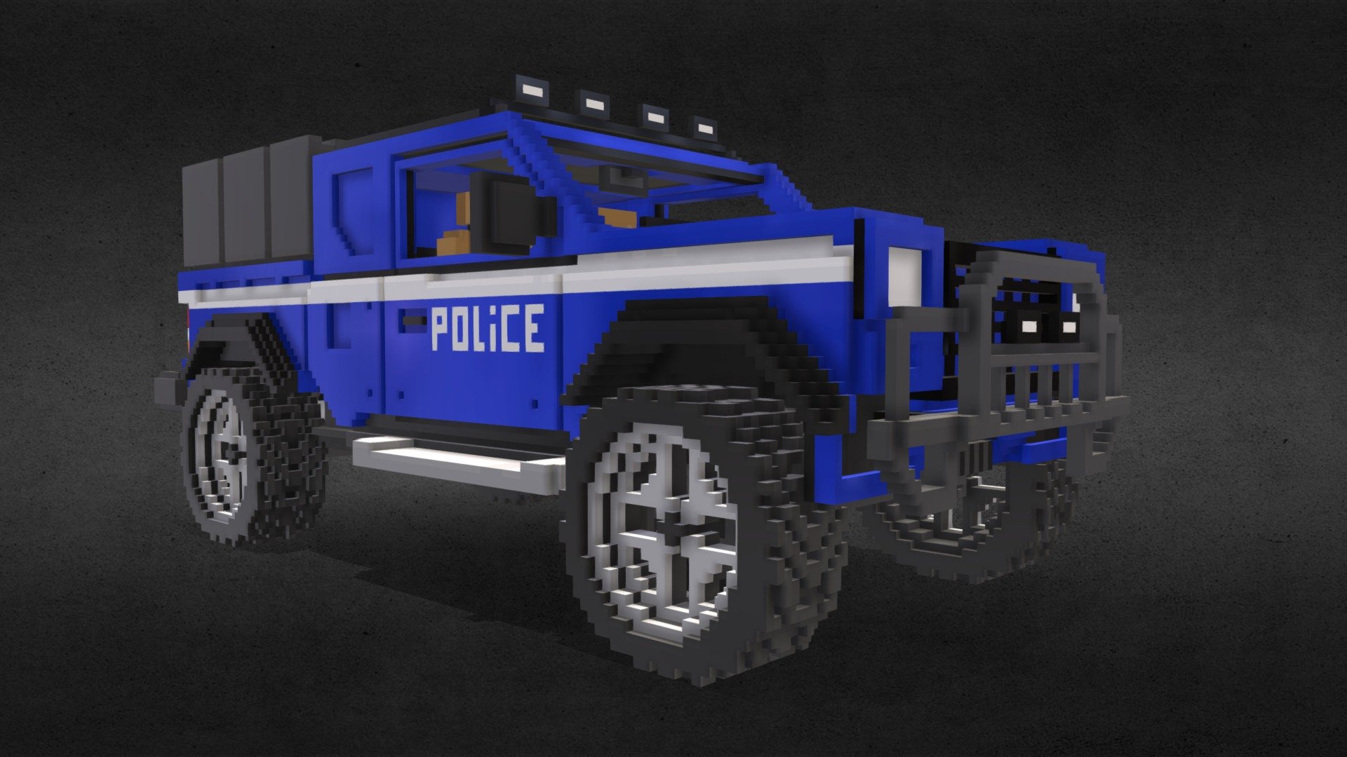 Police truck - voxel model - Download Free 3D model by PeterEss ...