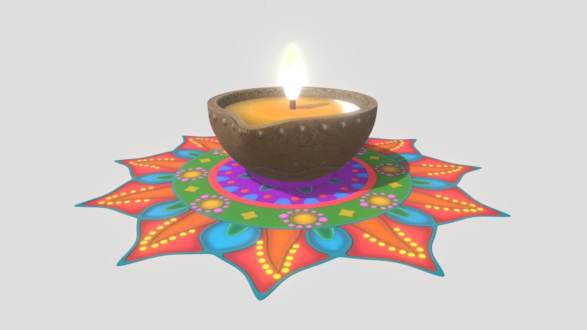 Diwali Oil Lamp - 3D model by STB-TC [c37d500] - Sketchfab