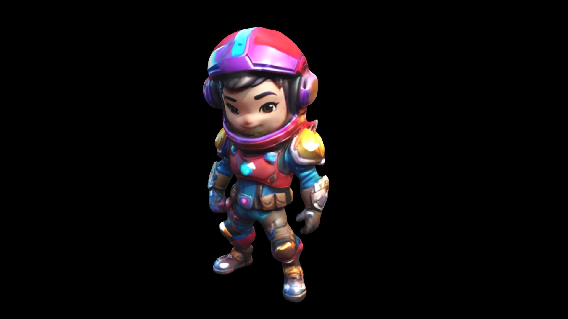 An animated cartoon character of a young astrona - Download Free 3D ...