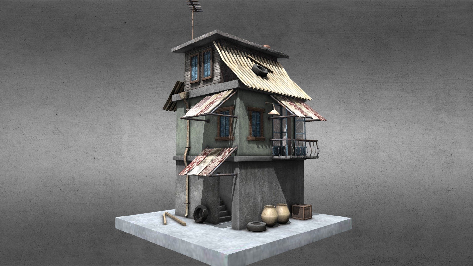 The old three-story building! - 3D model by Mr.Ma (@mashuai) [c383658 ...