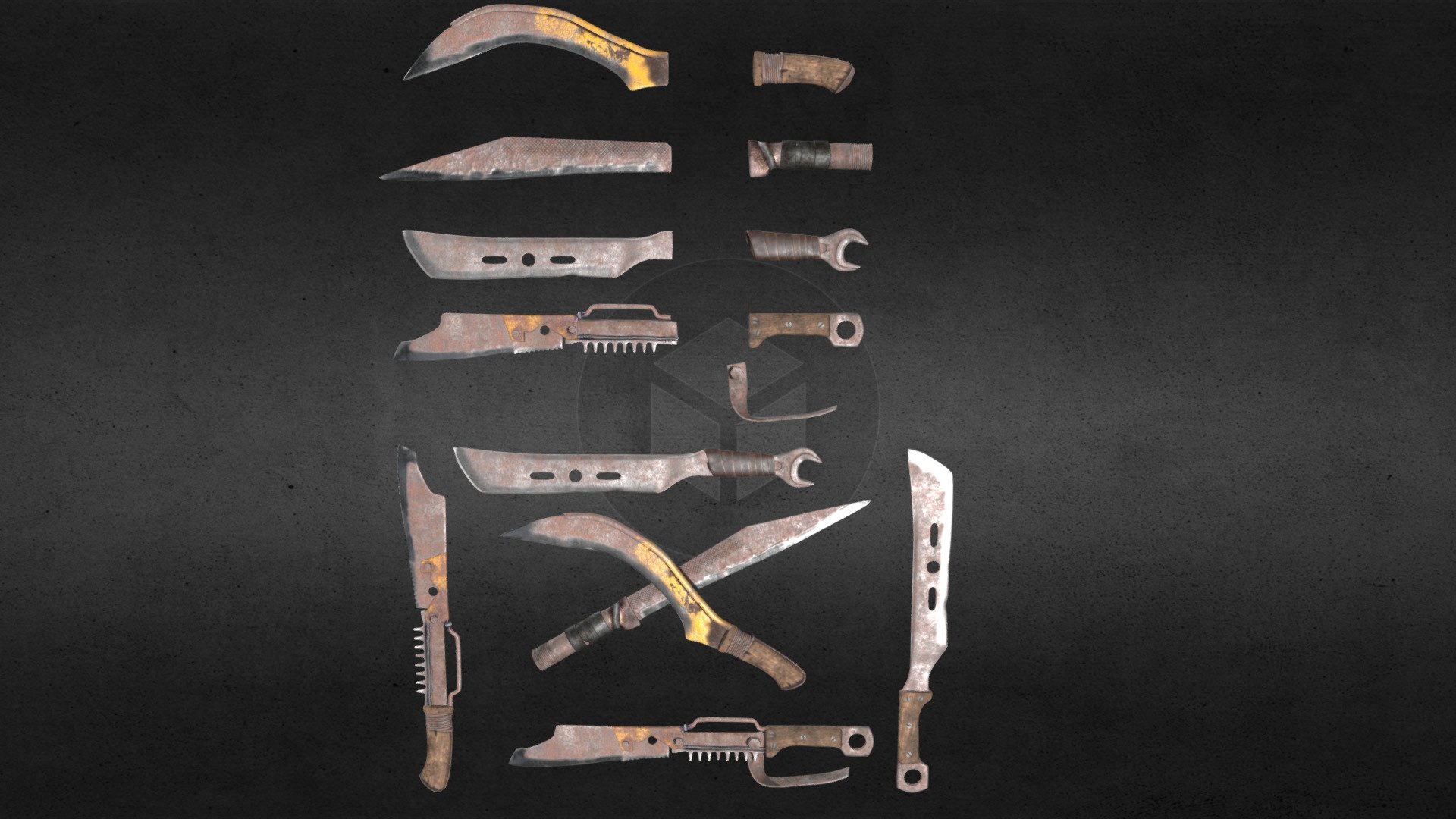 Post Apoc Blades - Modular machetes - Download Free 3D model by ...