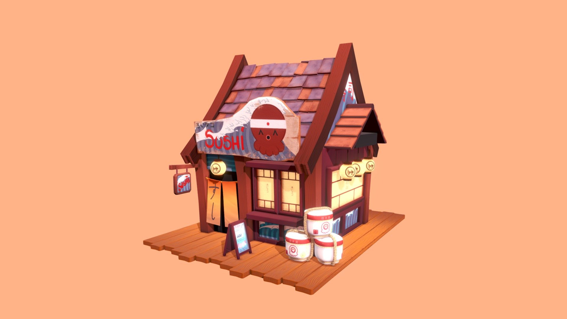Lil Sushi Bar - 3D model by tinybaer [c38963f] - Sketchfab