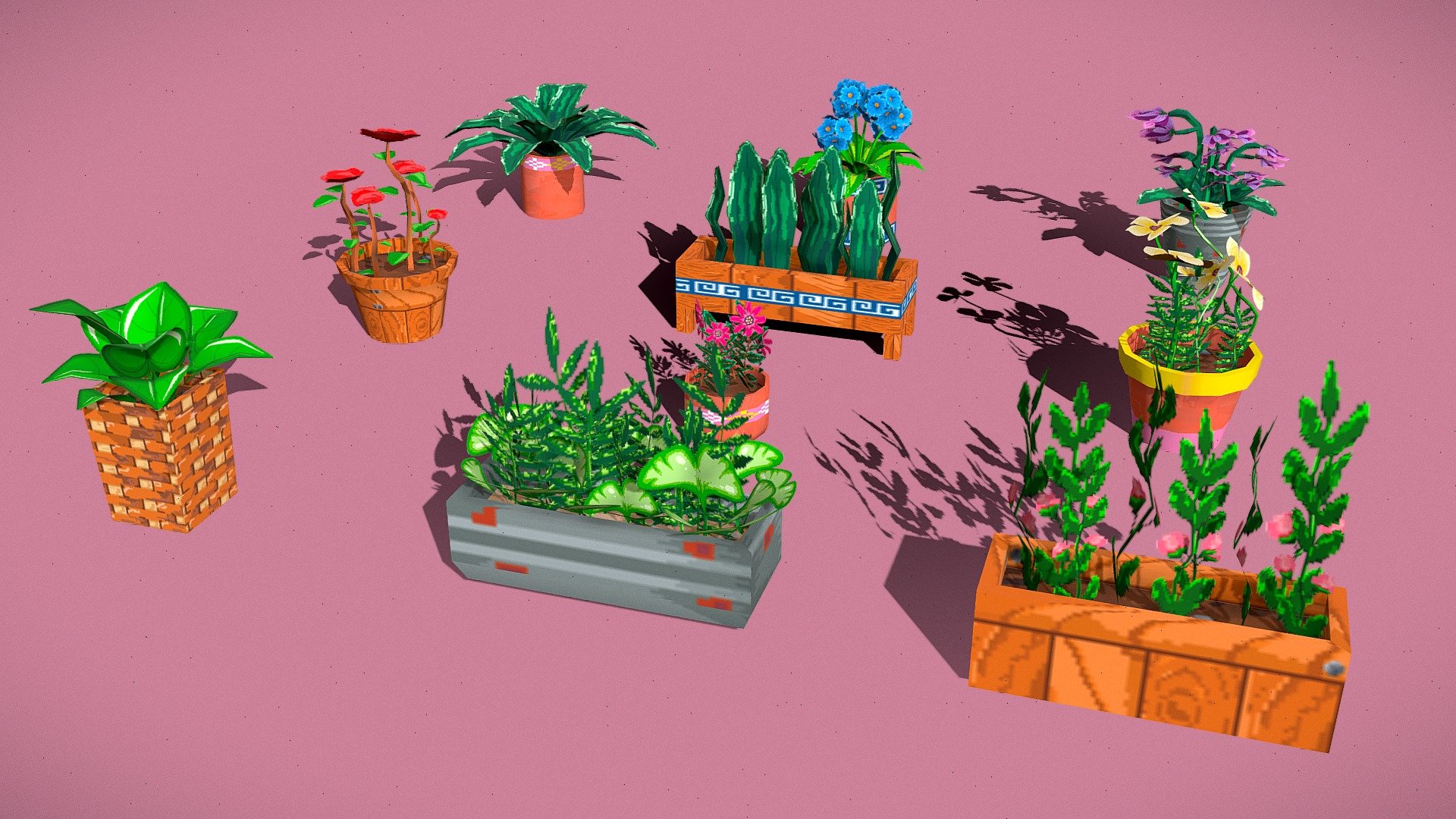 Pixel Art Plants - Buy Royalty Free 3D model by 3D Chop Art (@3dchop ...