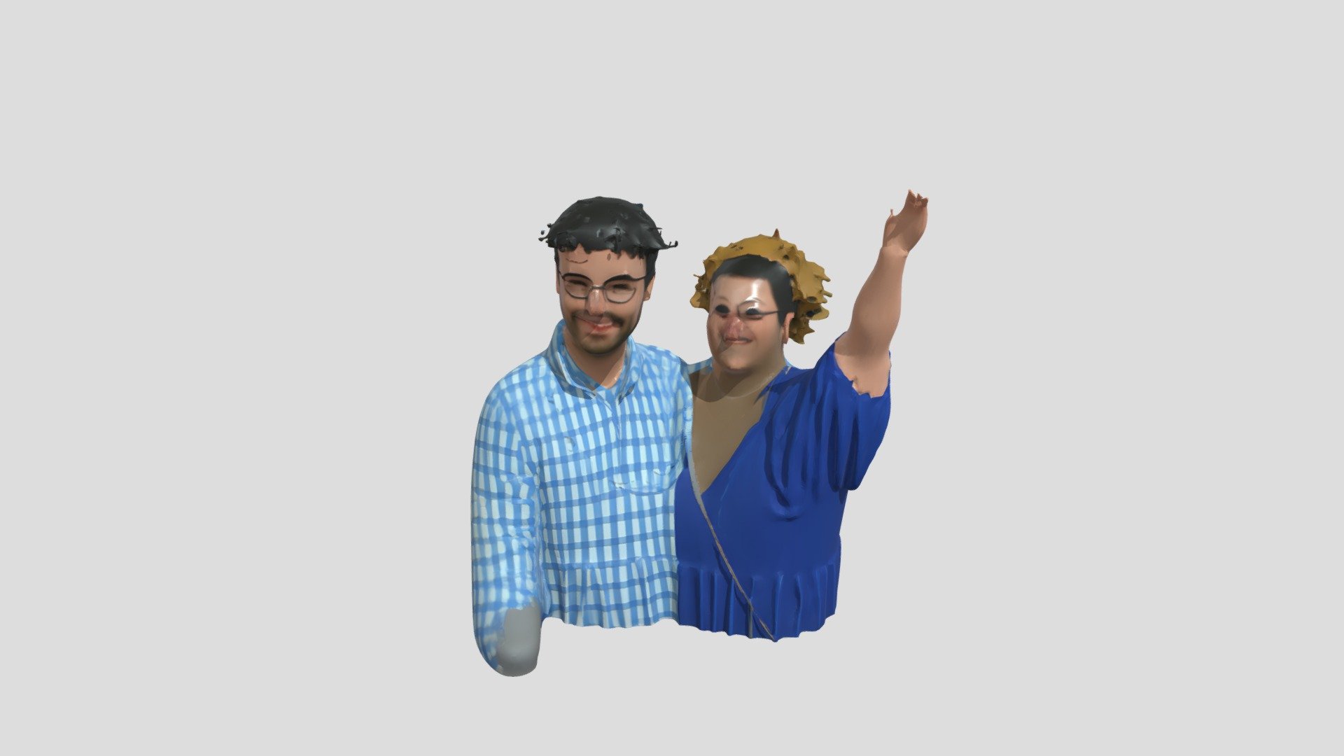 Two people smiling and posing - 3D model by uckbrona87 [c398ce1 ...
