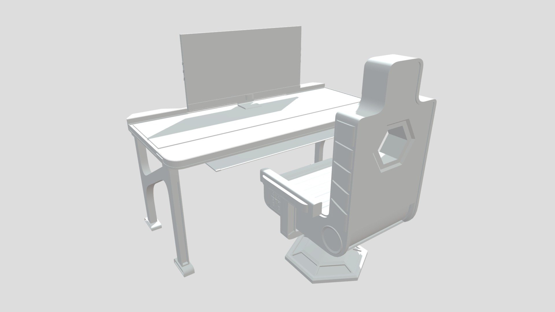 Gaming Setup untextured - 3D model by Cemh15 [c39a9b0] - Sketchfab