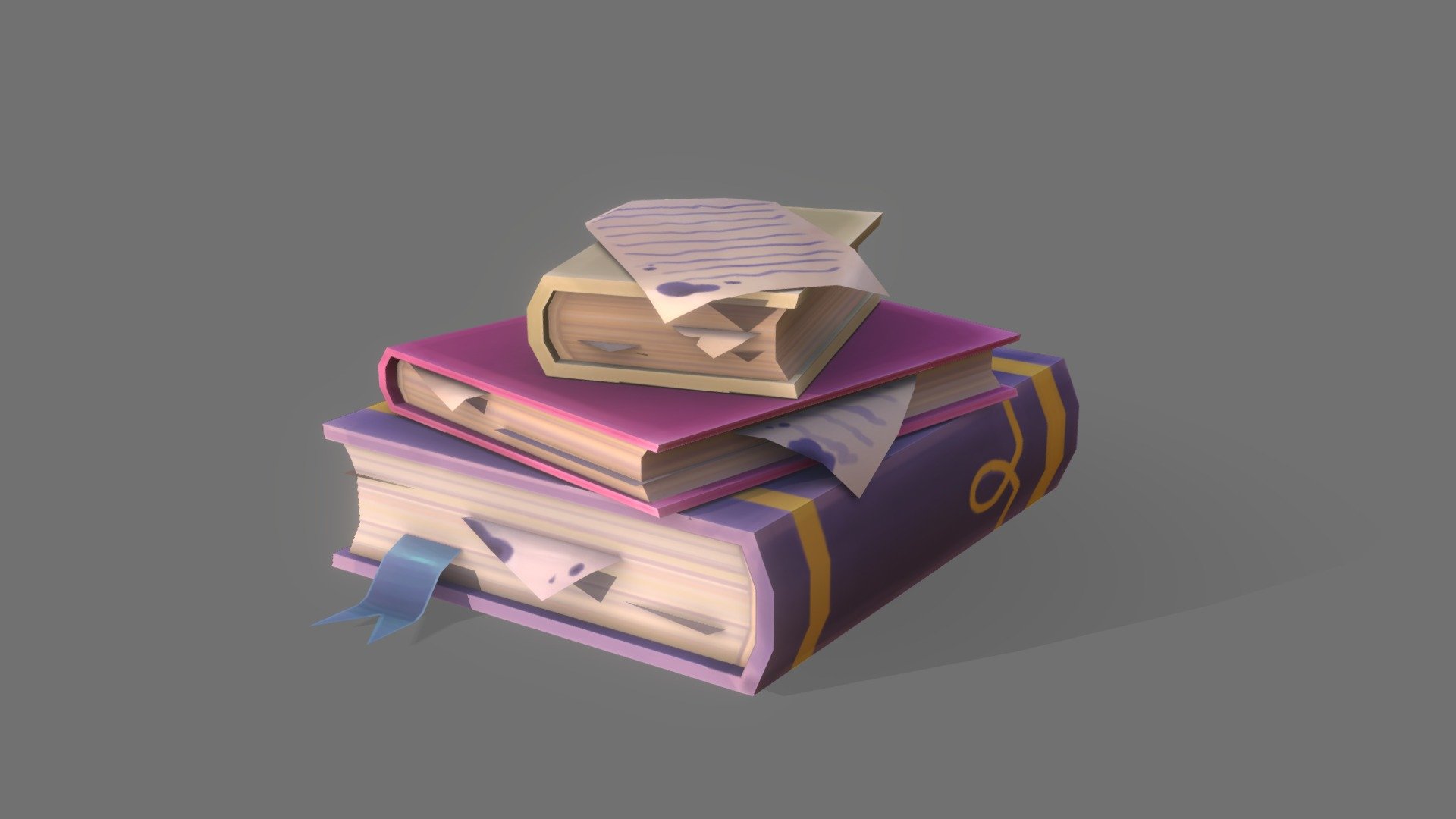 pile of books prop - 3D model by Enya (@hatoresu) [c39b76e] - Sketchfab