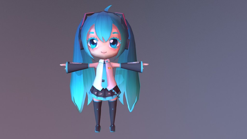 Chibi Miku - 3D model by psyAlera [c39dca1] - Sketchfab