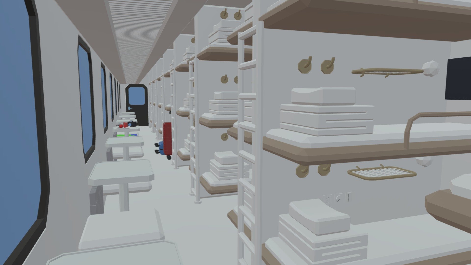 Cartoon Sleeper Train Interior - Buy Royalty Free 3D model by Philip ...