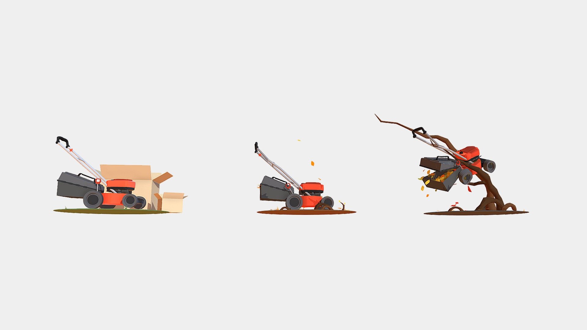 The life cycle of a lawn mower - 3D model by yukaa [c3a0881] - Sketchfab