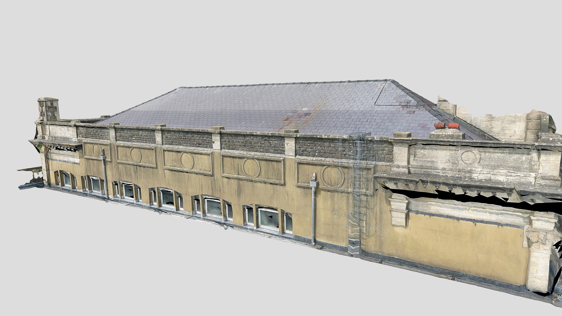 Llanelli Town Hall Upper Roof South Elevation - 3D model by ...