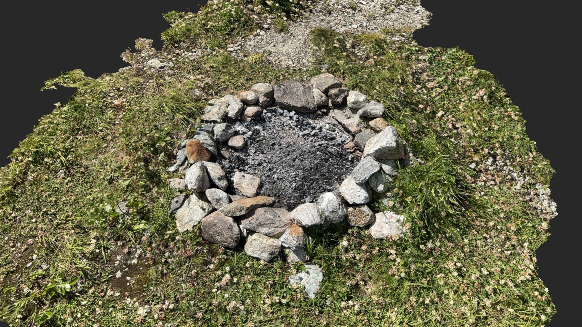 Fireplace fire pit hole campfire made of stones - Download Free 3D ...