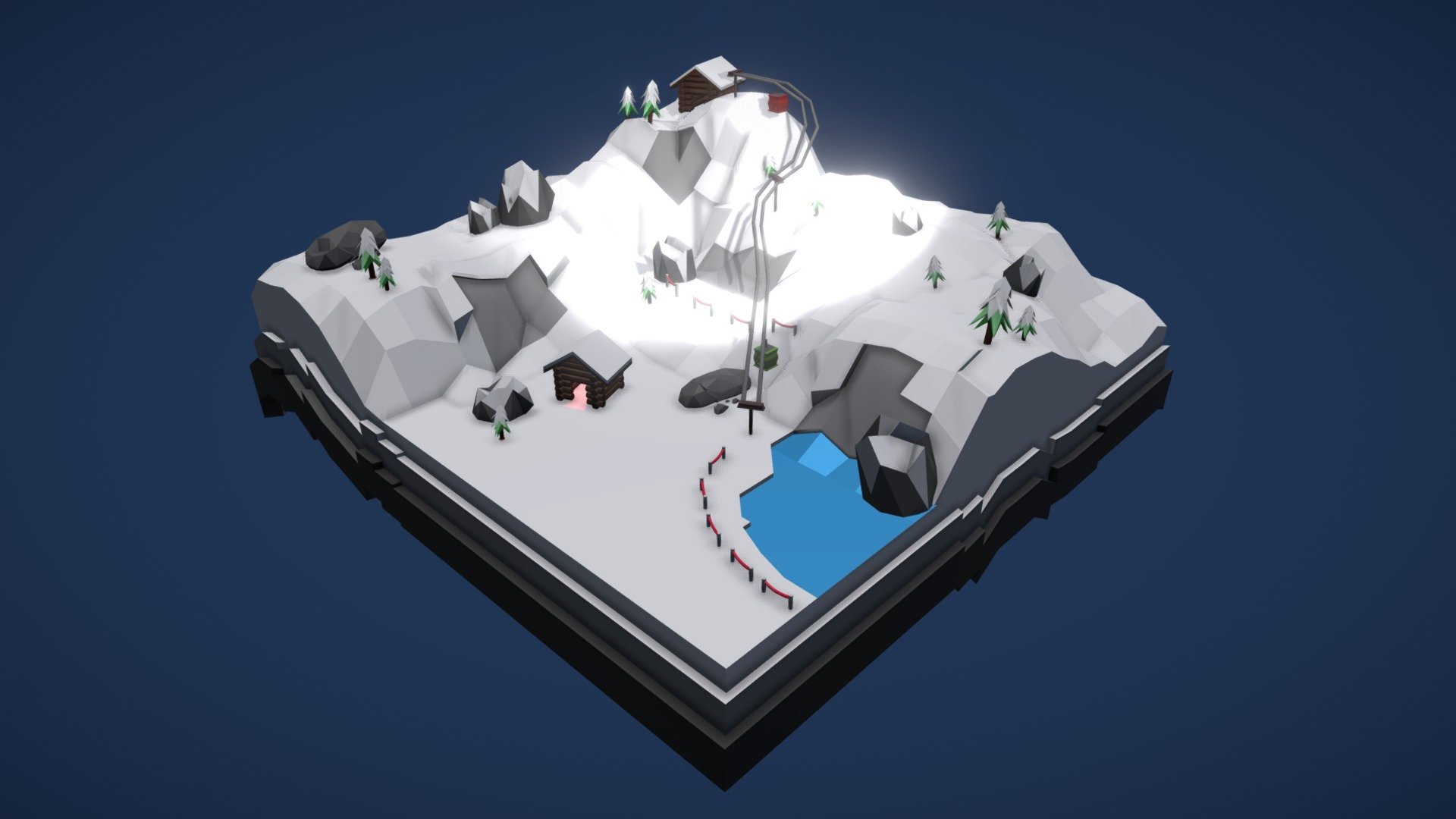 Low Poly 1 Snow Blender - 3D model by Bijahika [c3a4815] - Sketchfab