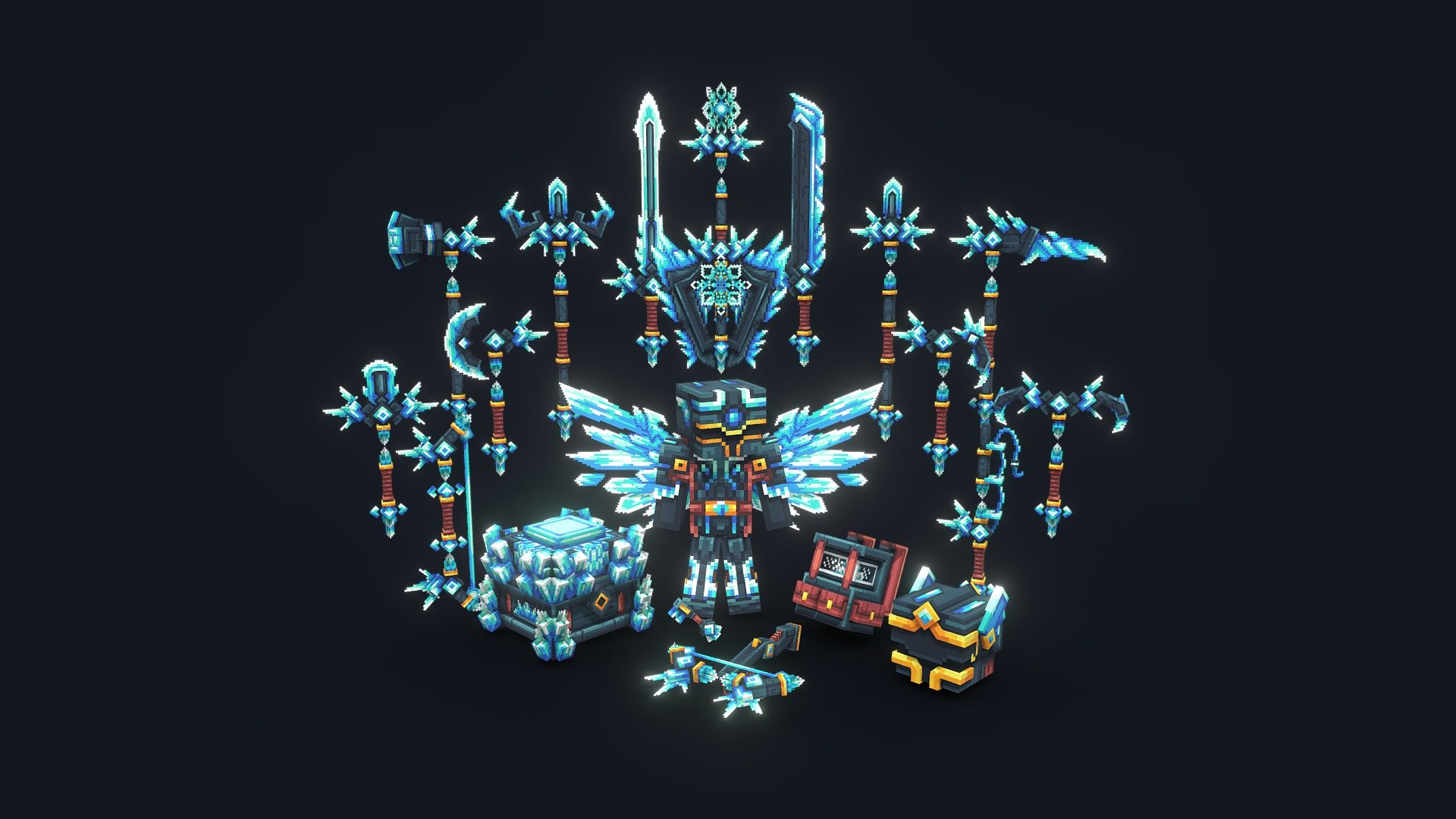 Winter Weapons & Tools Set - 3D model by Polygony (@polygonymc ...