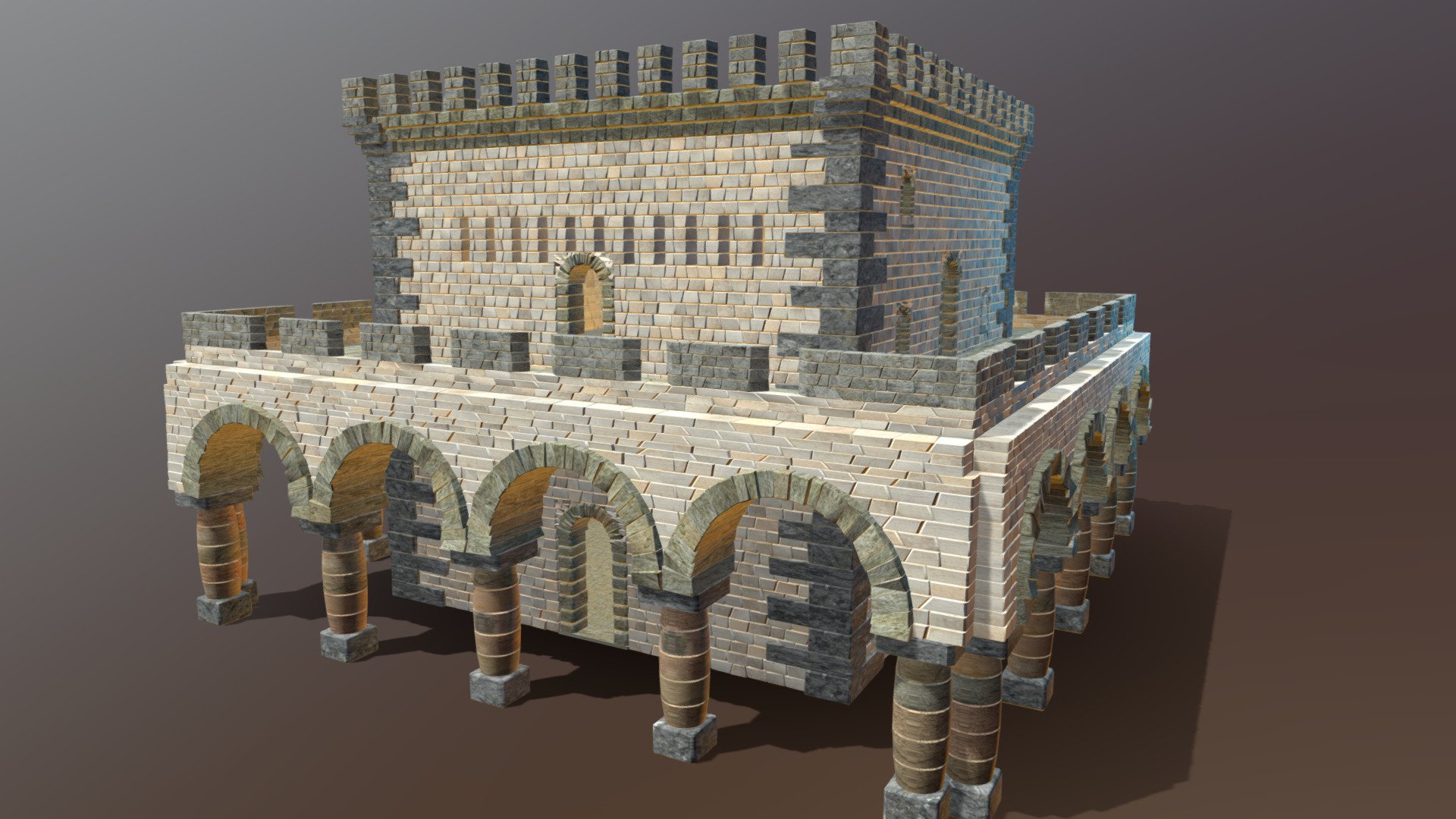 Roman Fort with Colonnade - Download Free 3D model by Sereib [c3ae48c ...