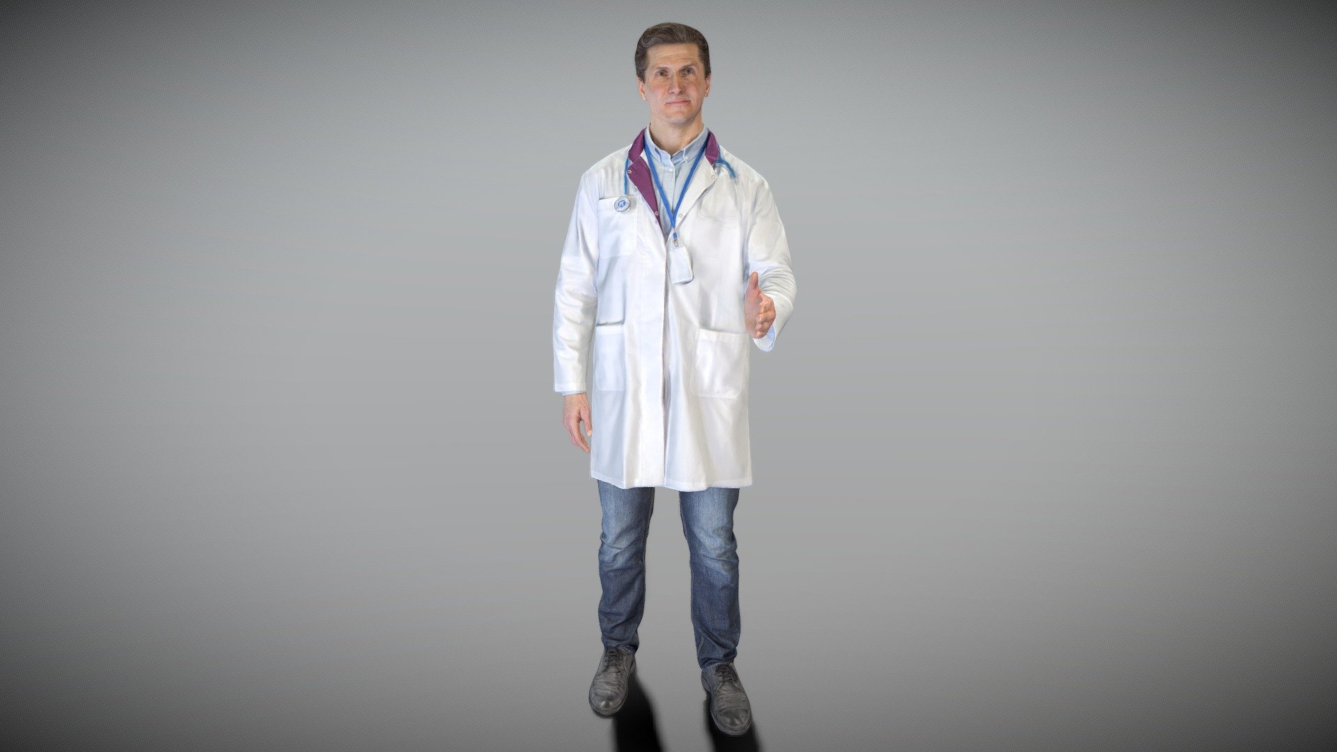 Medical doctor reaches out hand 190 - Buy Royalty Free 3D model by ...
