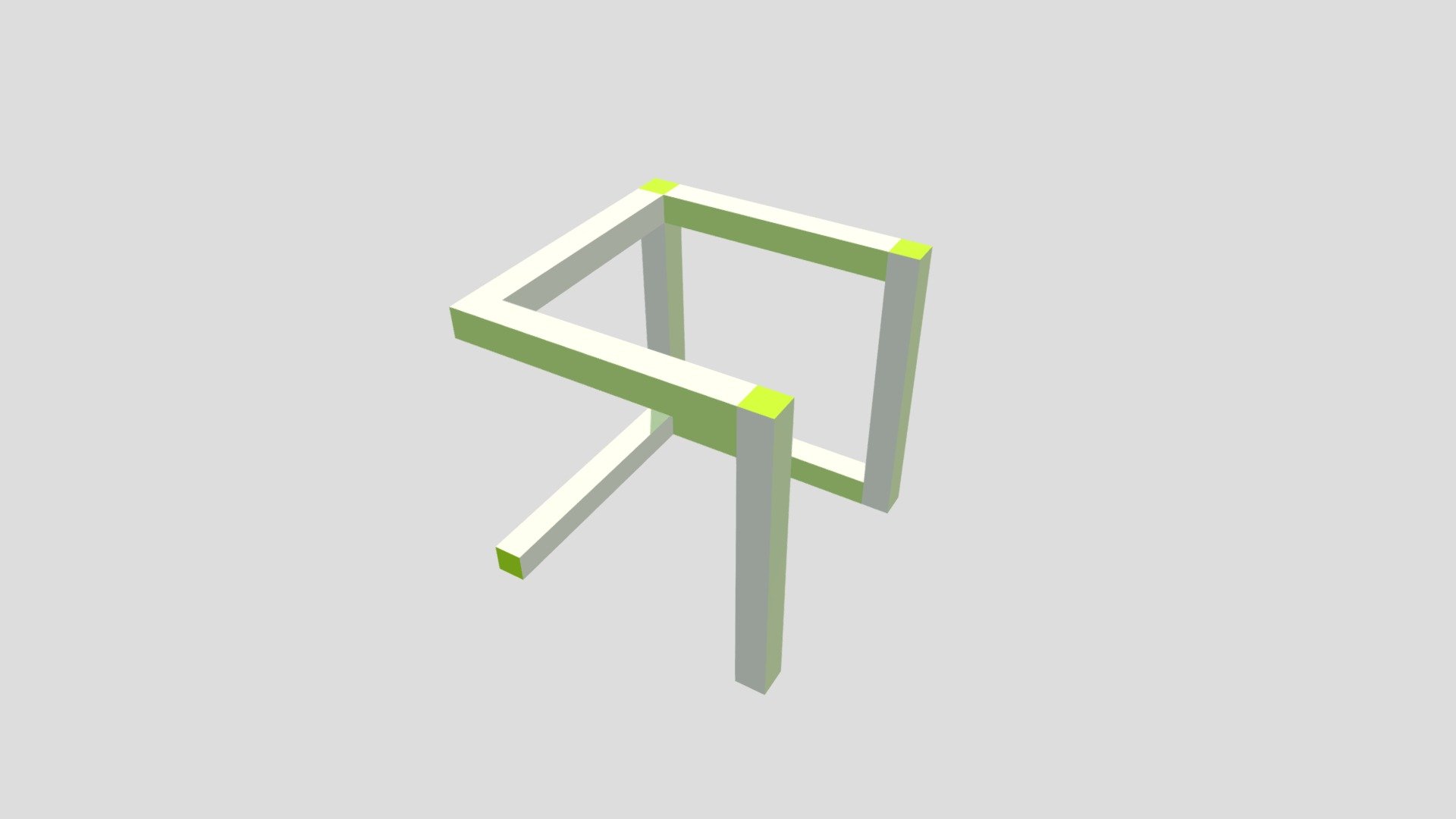 GP Incomplete Cube - Green -2 - 3D model by gregpato [c3b3813] - Sketchfab