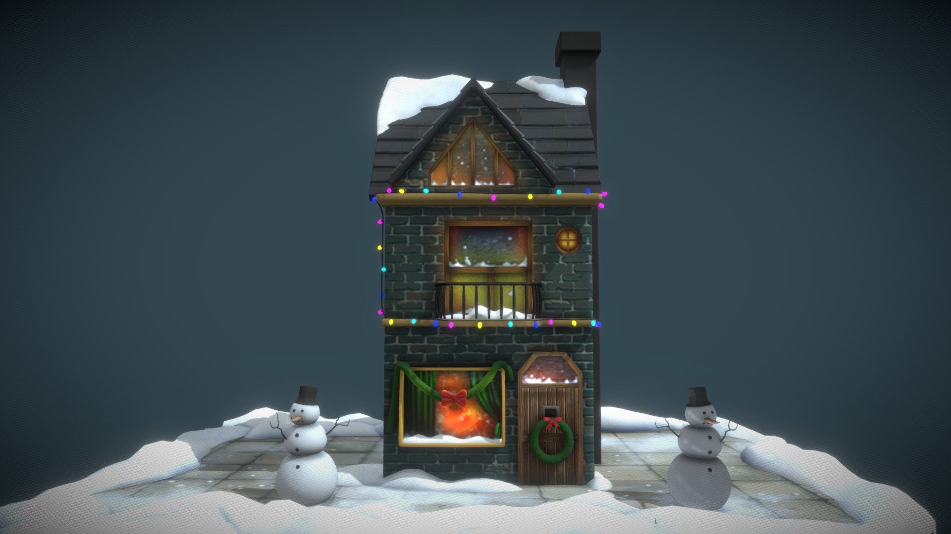 Building in Christmas - Download Free 3D model by Kayozz ...