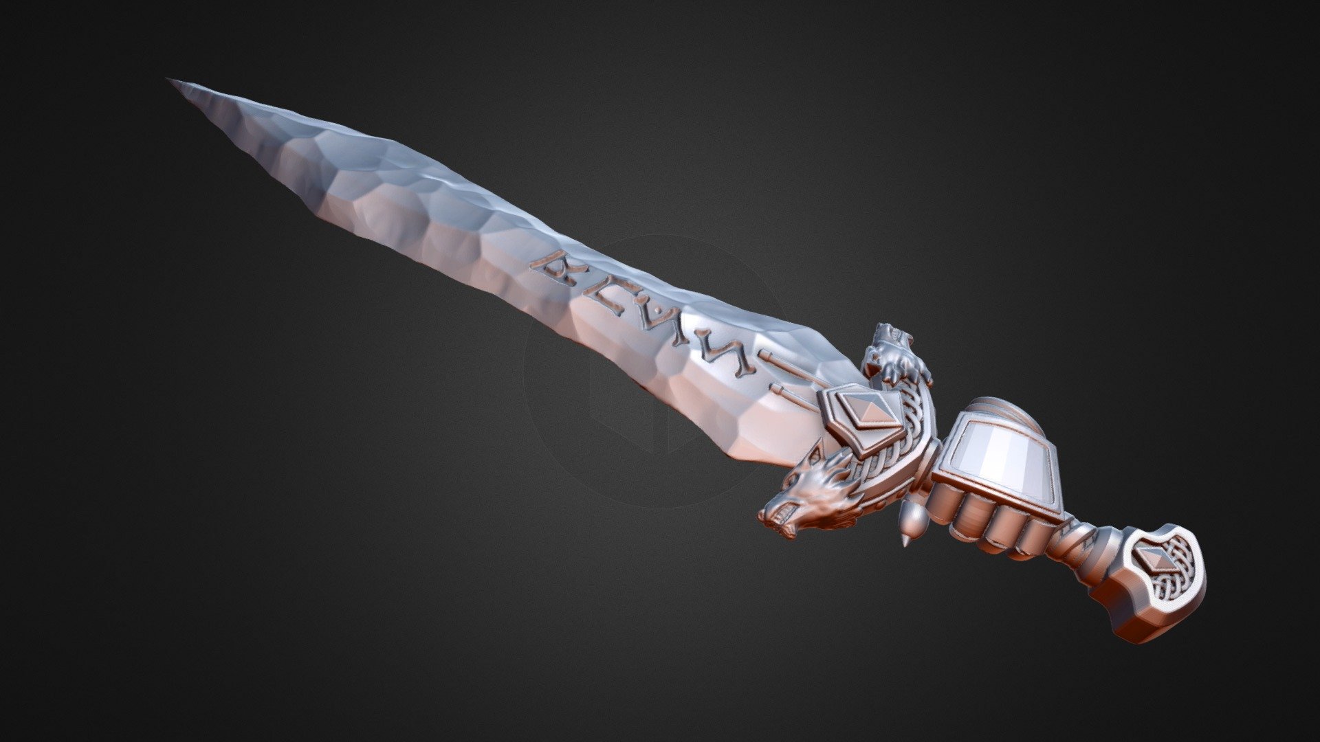 Space Wolves ,,Hellfrost'' blade for 3D Printing - 3D model by ...