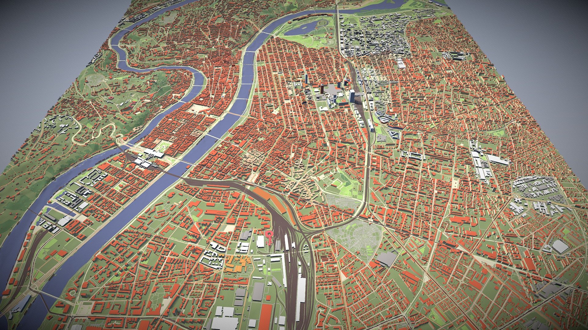 Lyon France - city and urban - Buy Royalty Free 3D model by Jinda ...