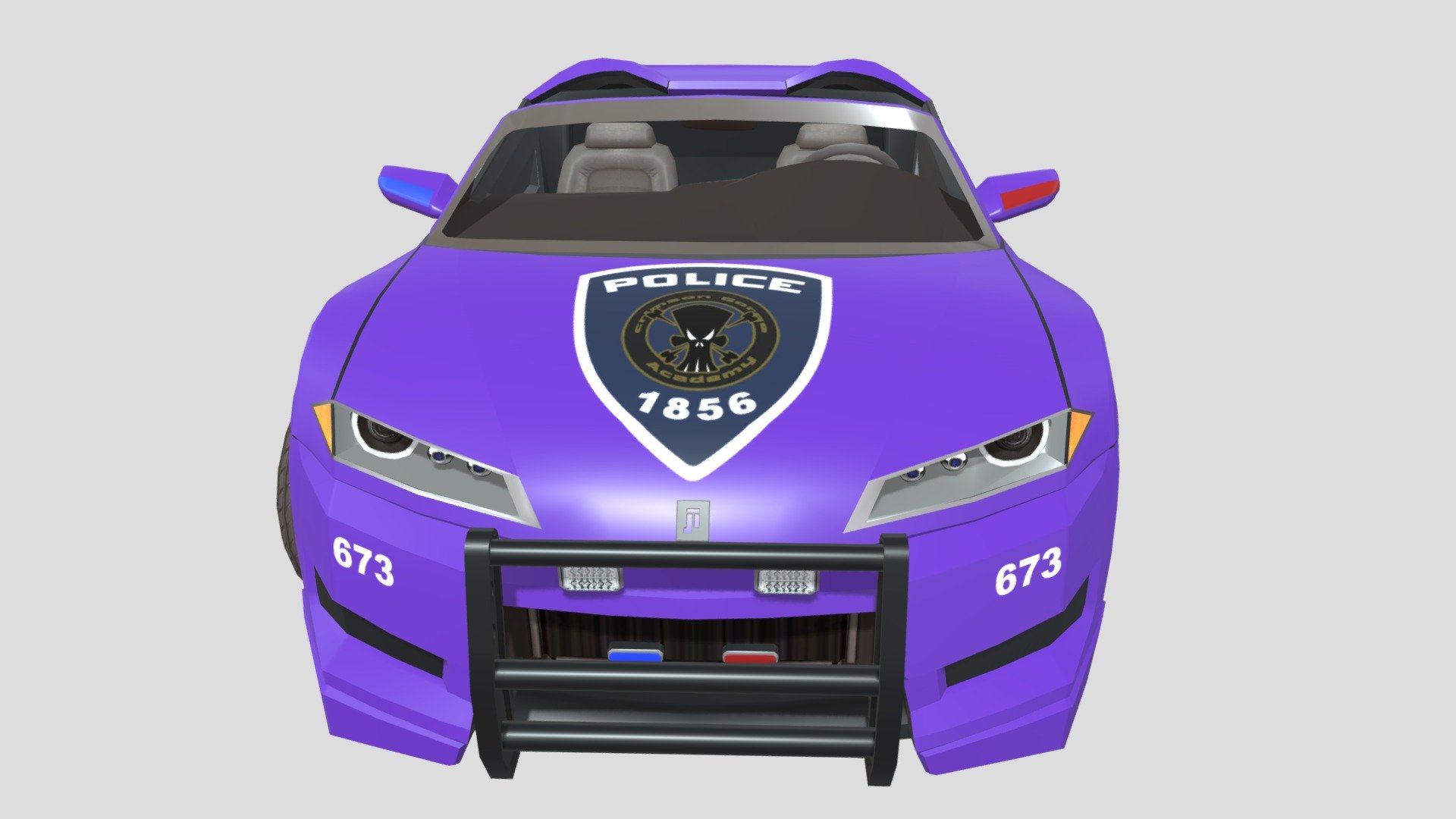 Colorful Cartoon Police Car 3D Model - Download Free 3D model by Skill ...