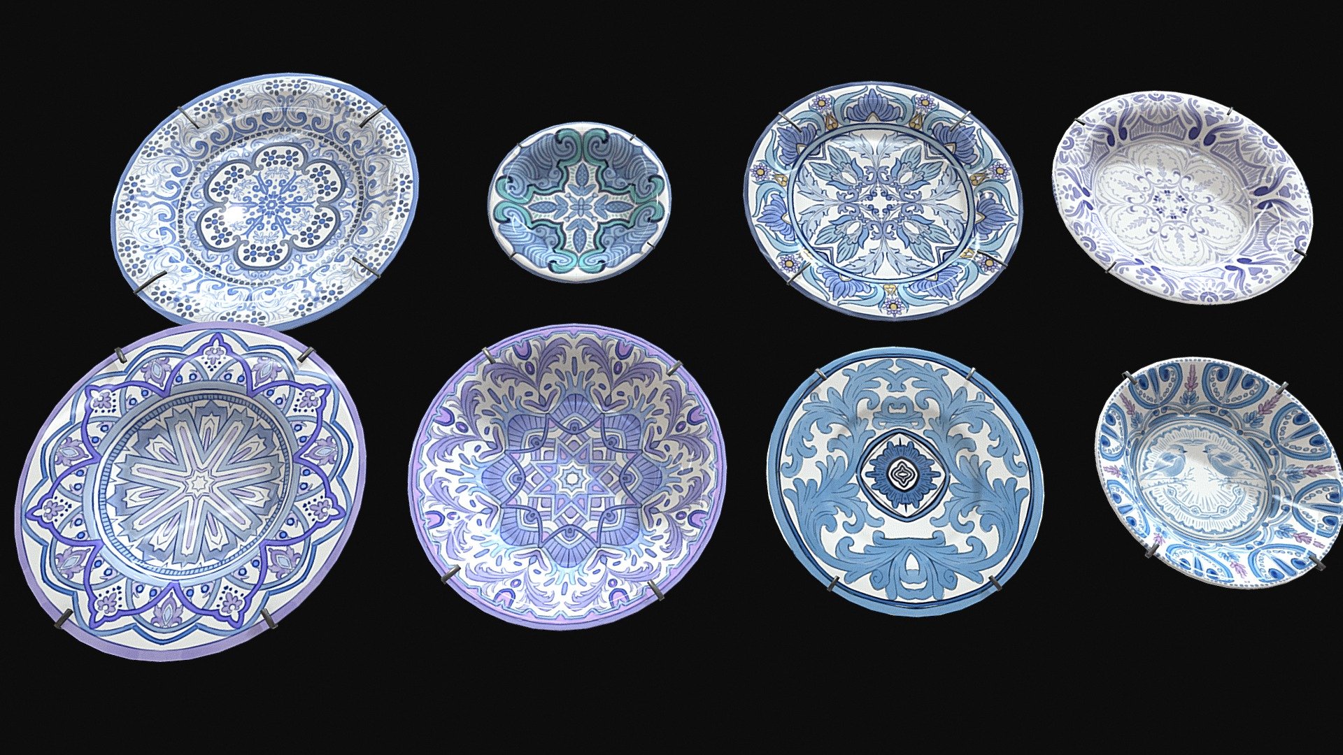 Traditional Spanish decorative plates - Buy Royalty Free 3D model by ...