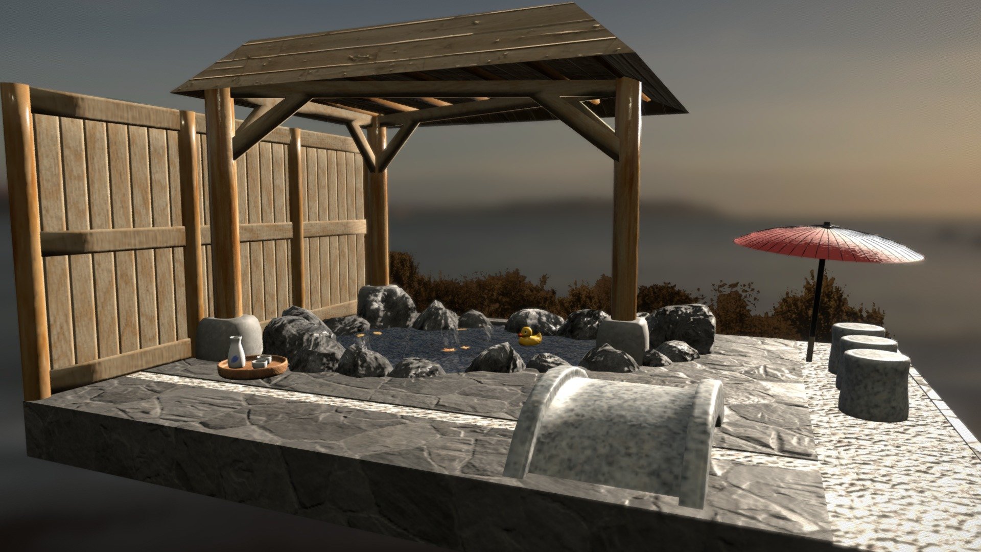 Mini booth - onsen - - 3D model by kan_pc [c3be074] - Sketchfab