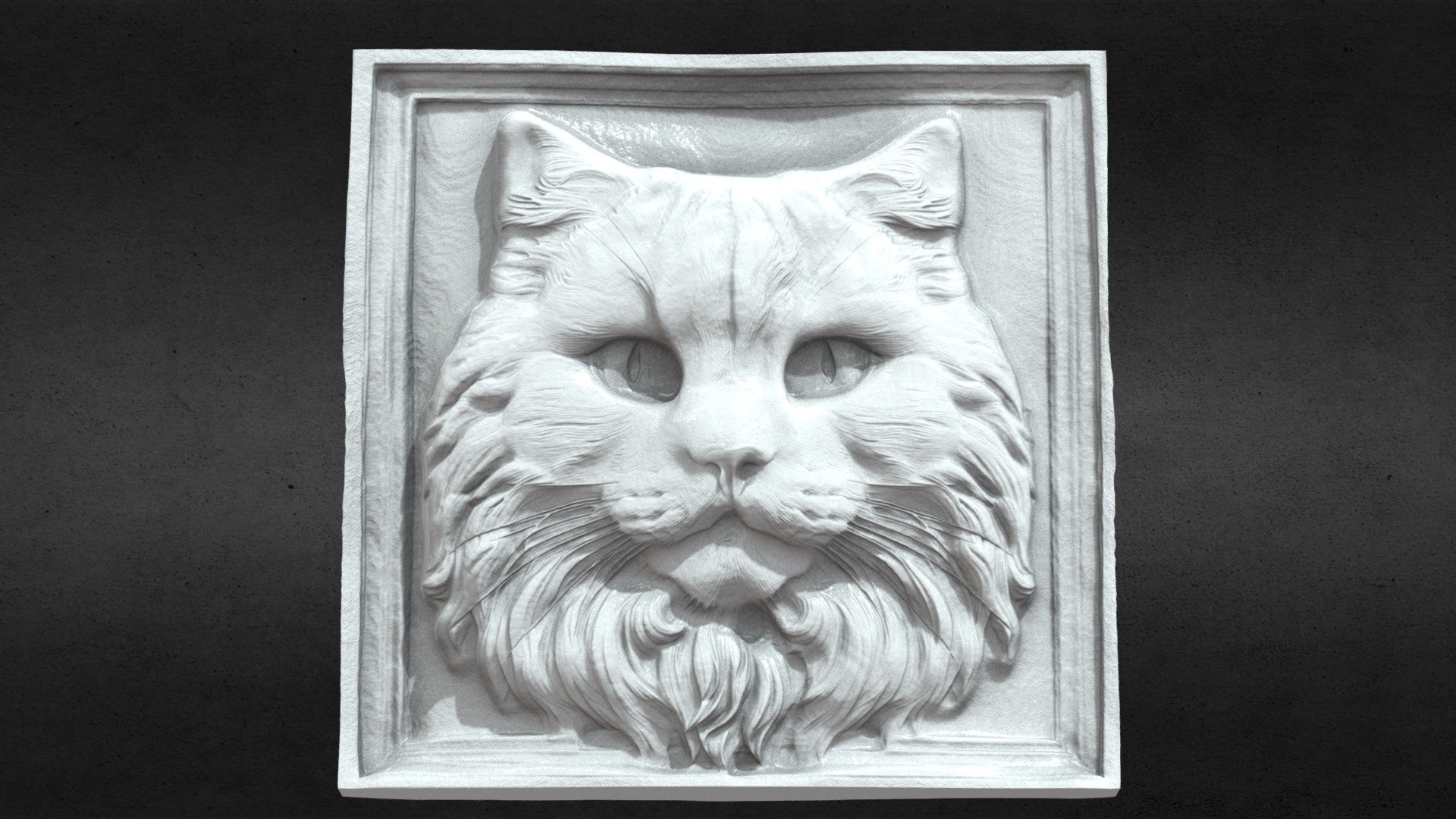 Cat face relief, printable, hipoly, FREE - Download Free 3D model by ...
