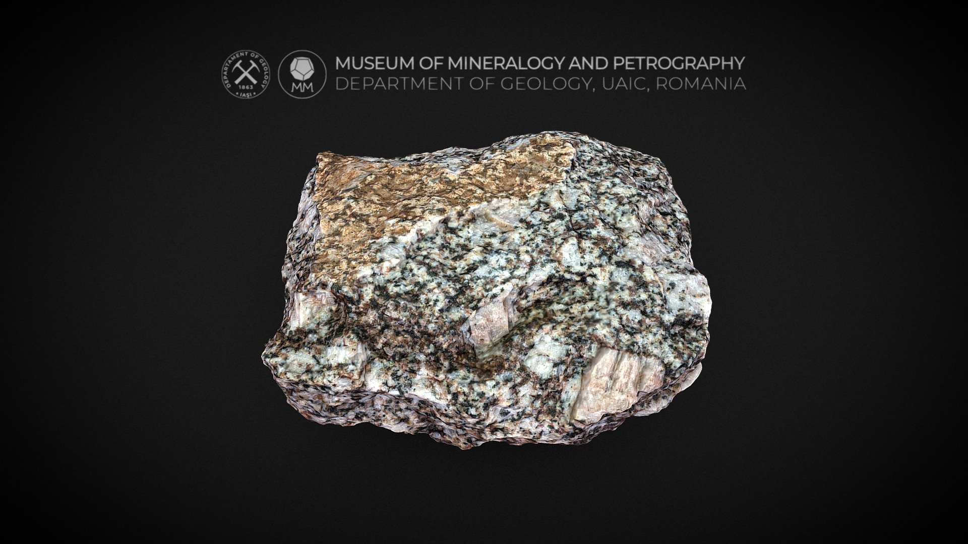 Porphyritic Granite (igneous rock) - 3D model by Museum of Mineralogy ...