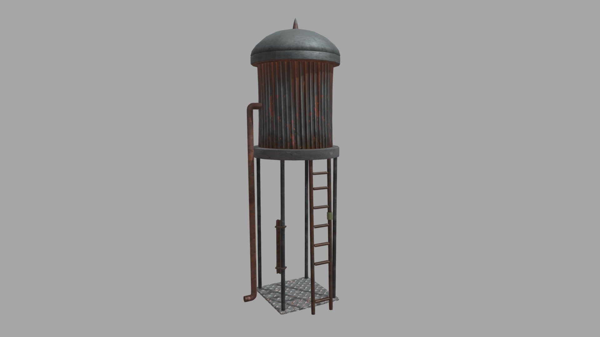 Rusted Water Tower - Download Free 3D model by axemcb [c3c883f] - Sketchfab