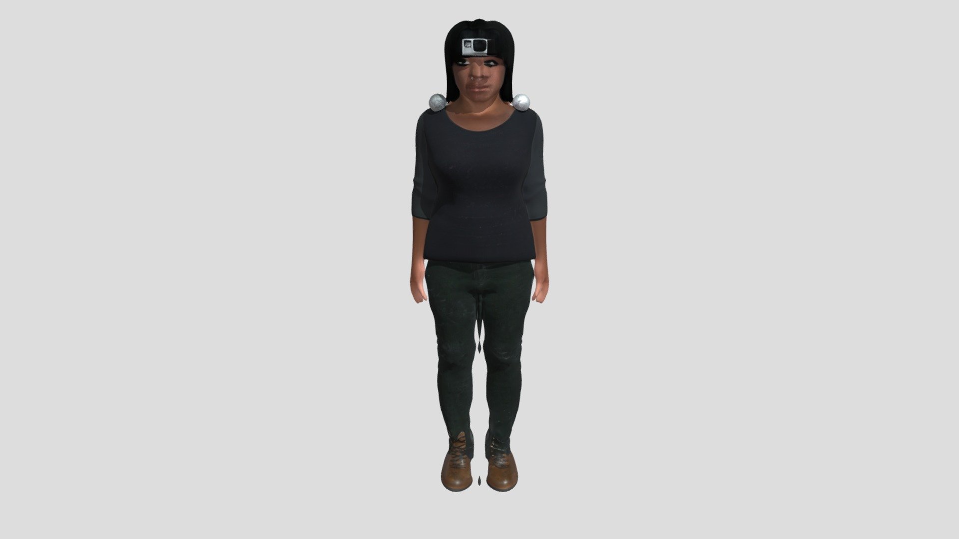 Female human character with camera on head - 3D model by ...