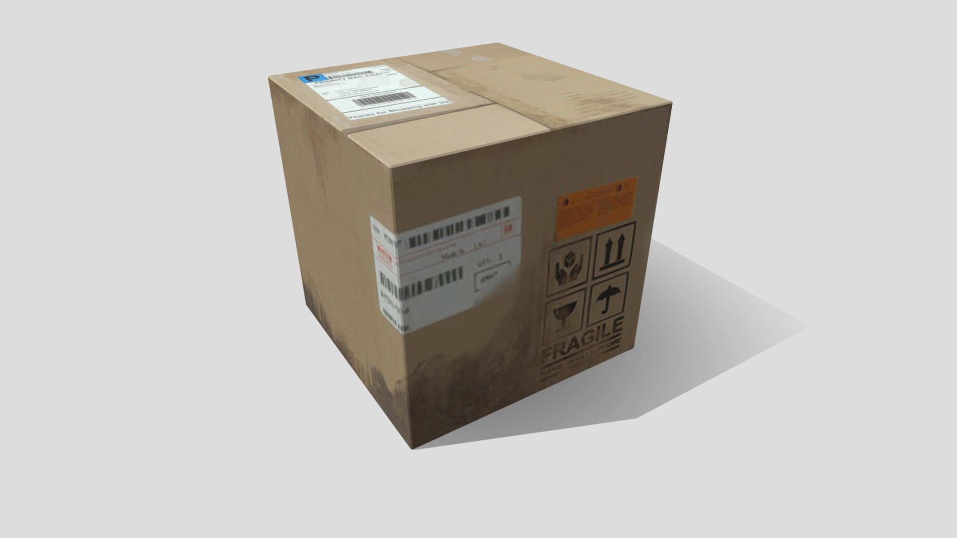 Beautiful and Free Basic Cardboard Box 1m Size - Download Free 3D model ...