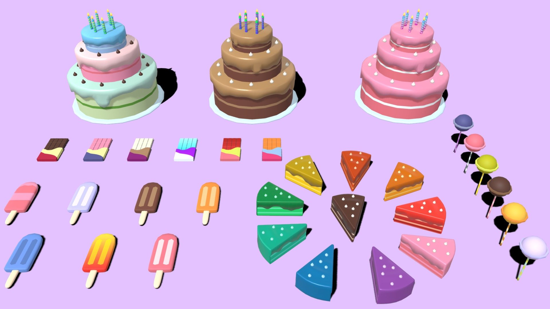 Sweet Dessert Pack (Low Poly) - Buy Royalty Free 3D model by Prisha ...