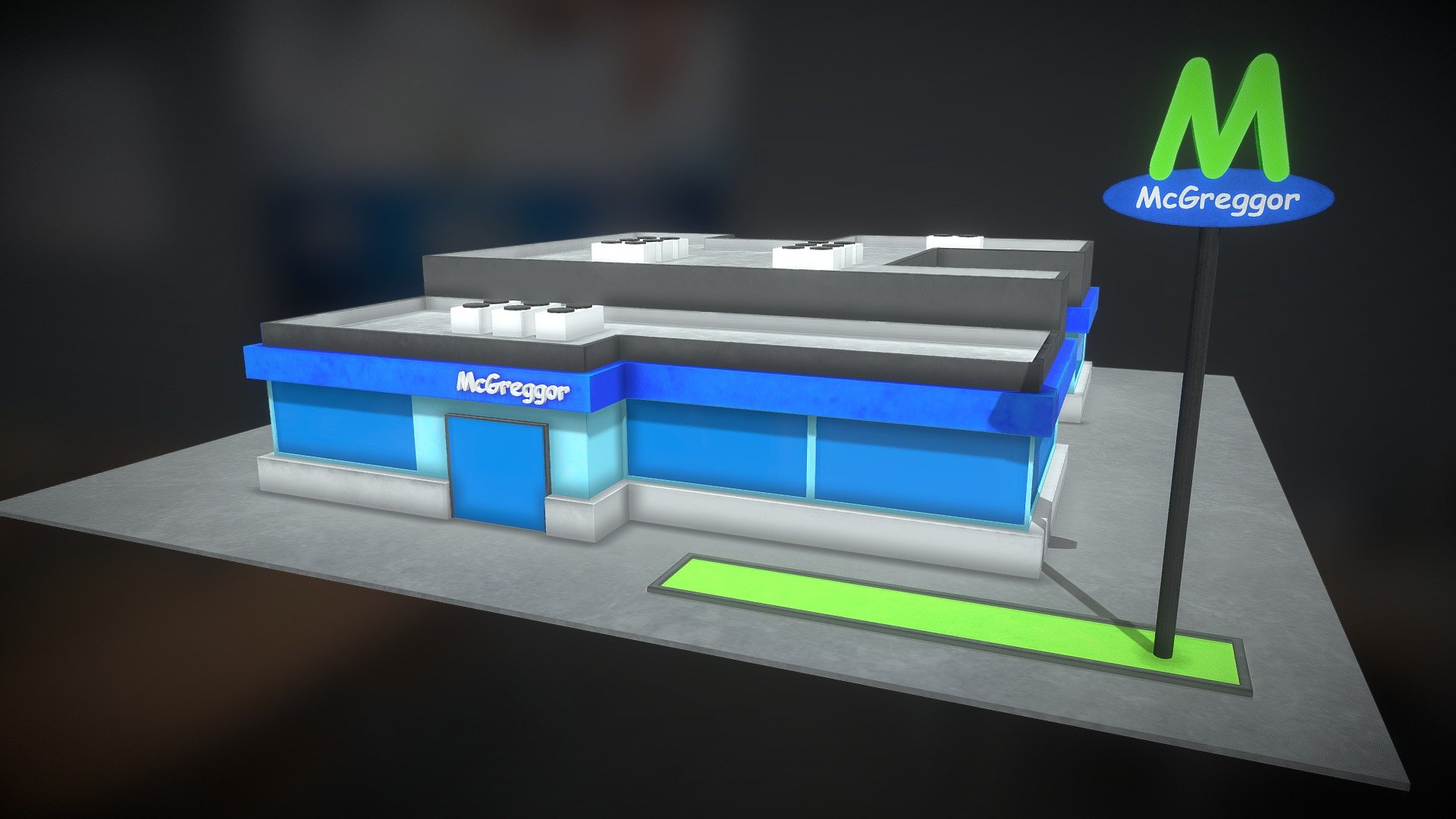 Fast Food Building - Low Poly - Buy Royalty Free 3D model by ...