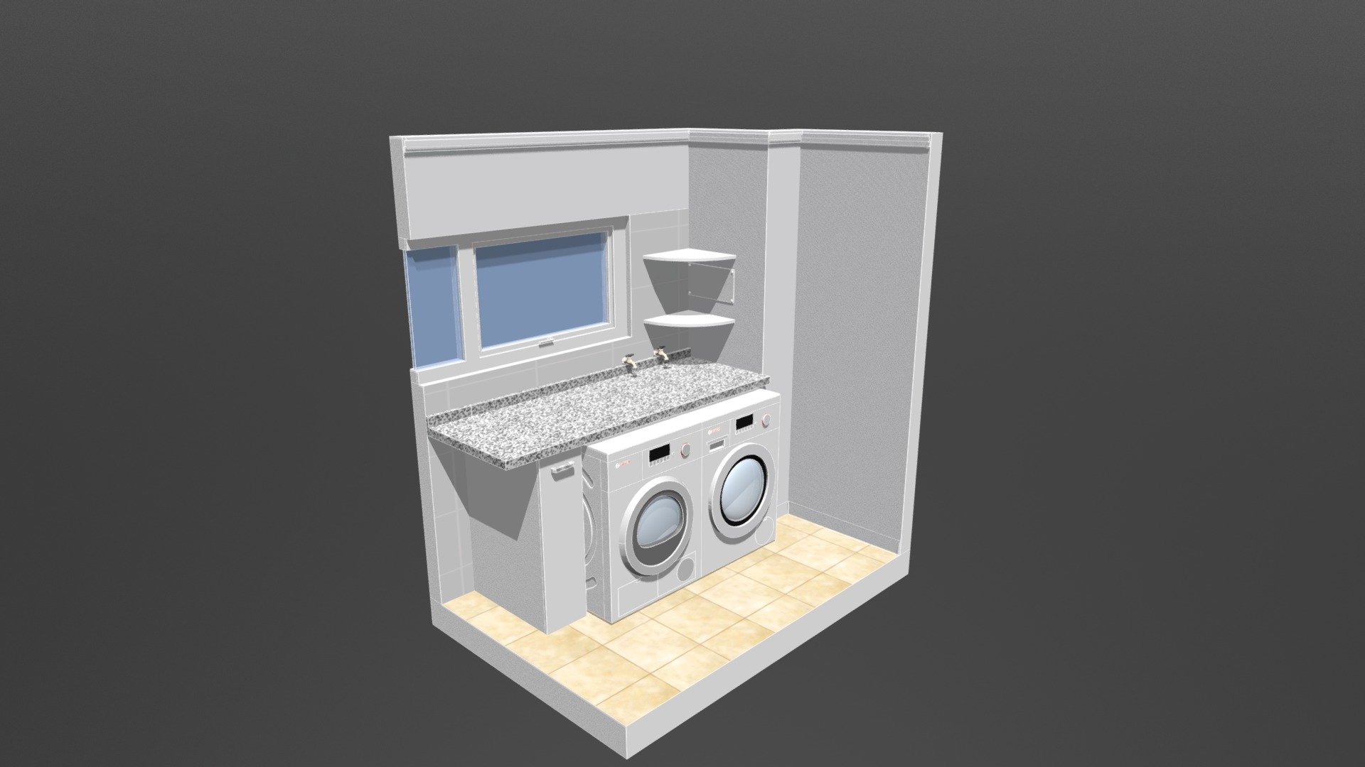 Laundry Room (project) - 3D model by paolo.vilches [c3db434] - Sketchfab