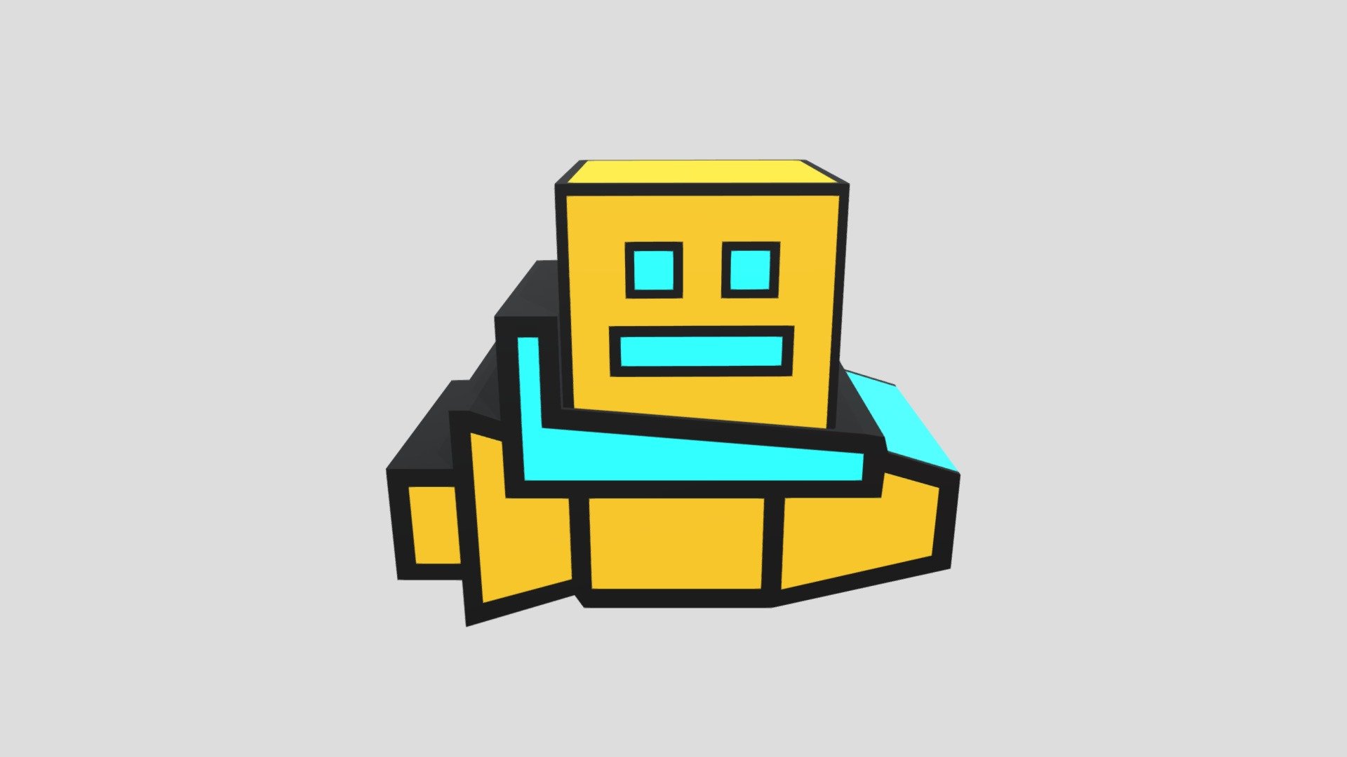 An actual geometry dash ship - 3D model by chamoksarkar04 [c3dc4a6 ...
