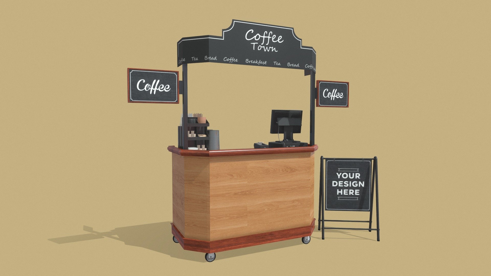 Food Stand - Cart 4 - Buy Royalty Free 3D model by CGBee (@cg.bee ...