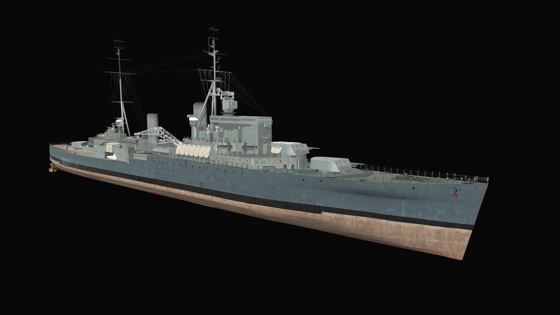 HMCS Ontario - 3D model by rpratt (@Swanky_Spitfire) [c3e3a2c] - Sketchfab