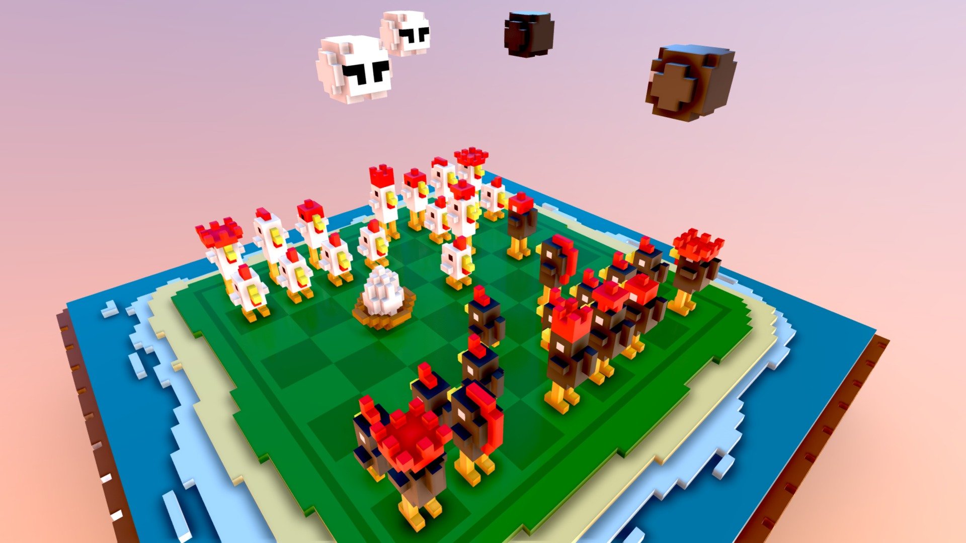 Chicken Chess - 3D model by LuDK (@ludonkey) [c3ed1ab] - Sketchfab