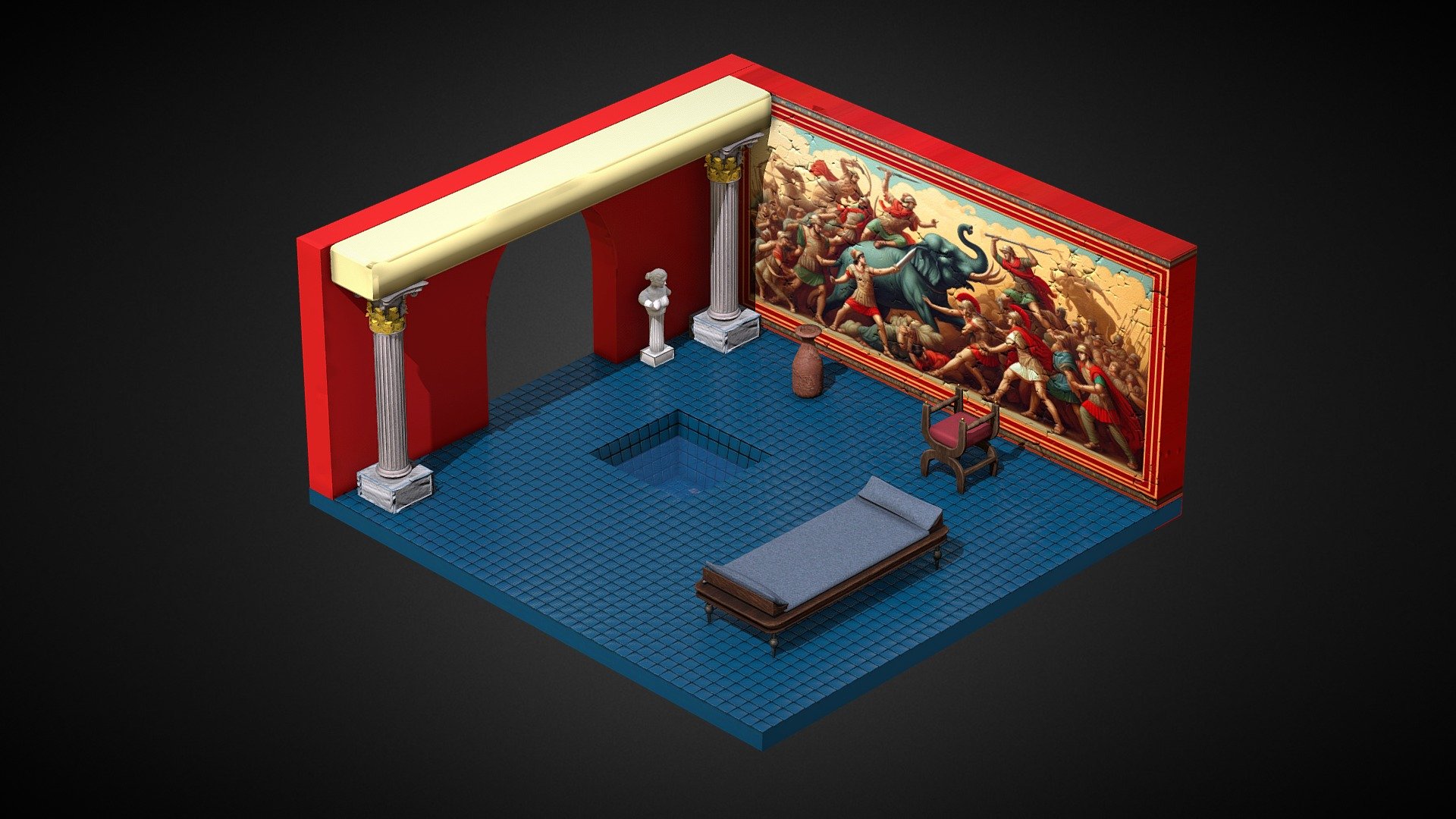 Isometric Roman house - 3D model by AH (@agher) [c3ef51e] - Sketchfab
