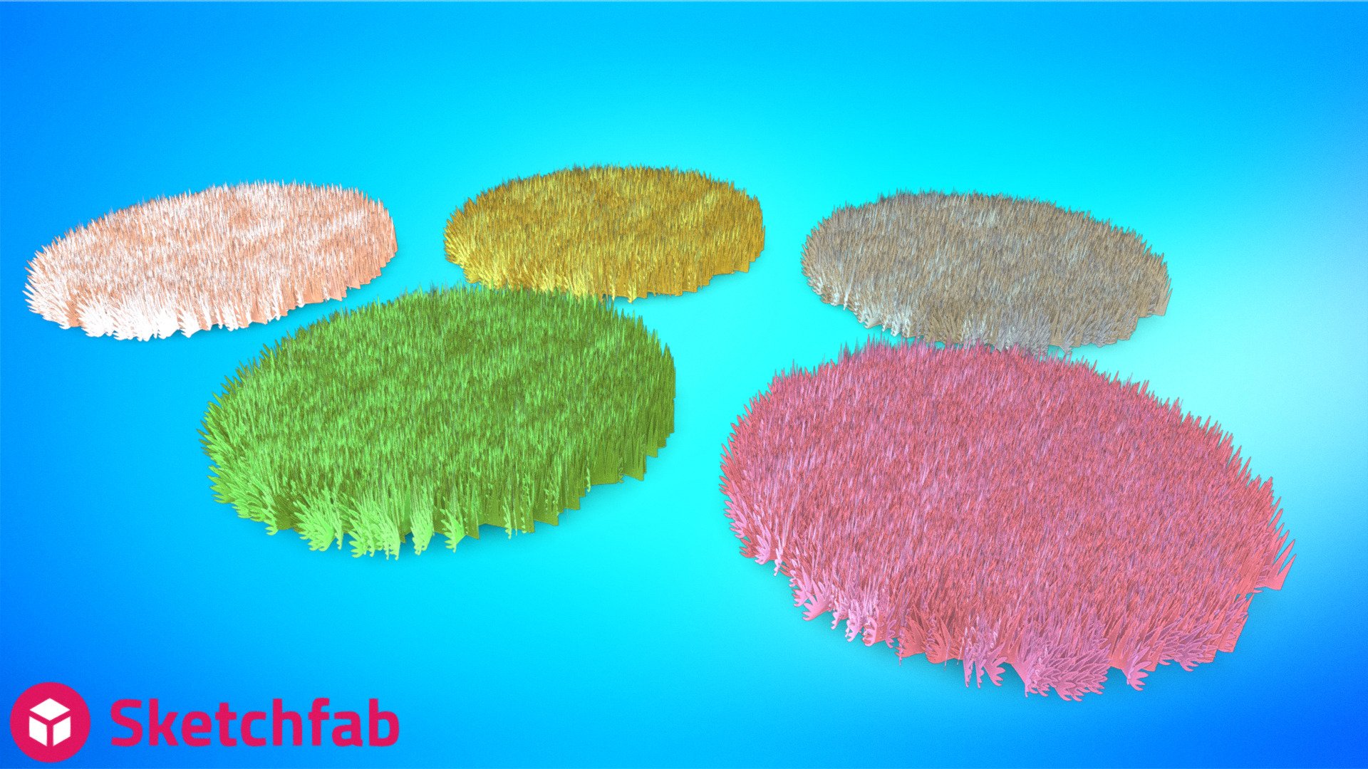 5 Grass Asset Pack - Buy Royalty Free 3D model by Sam3D ...