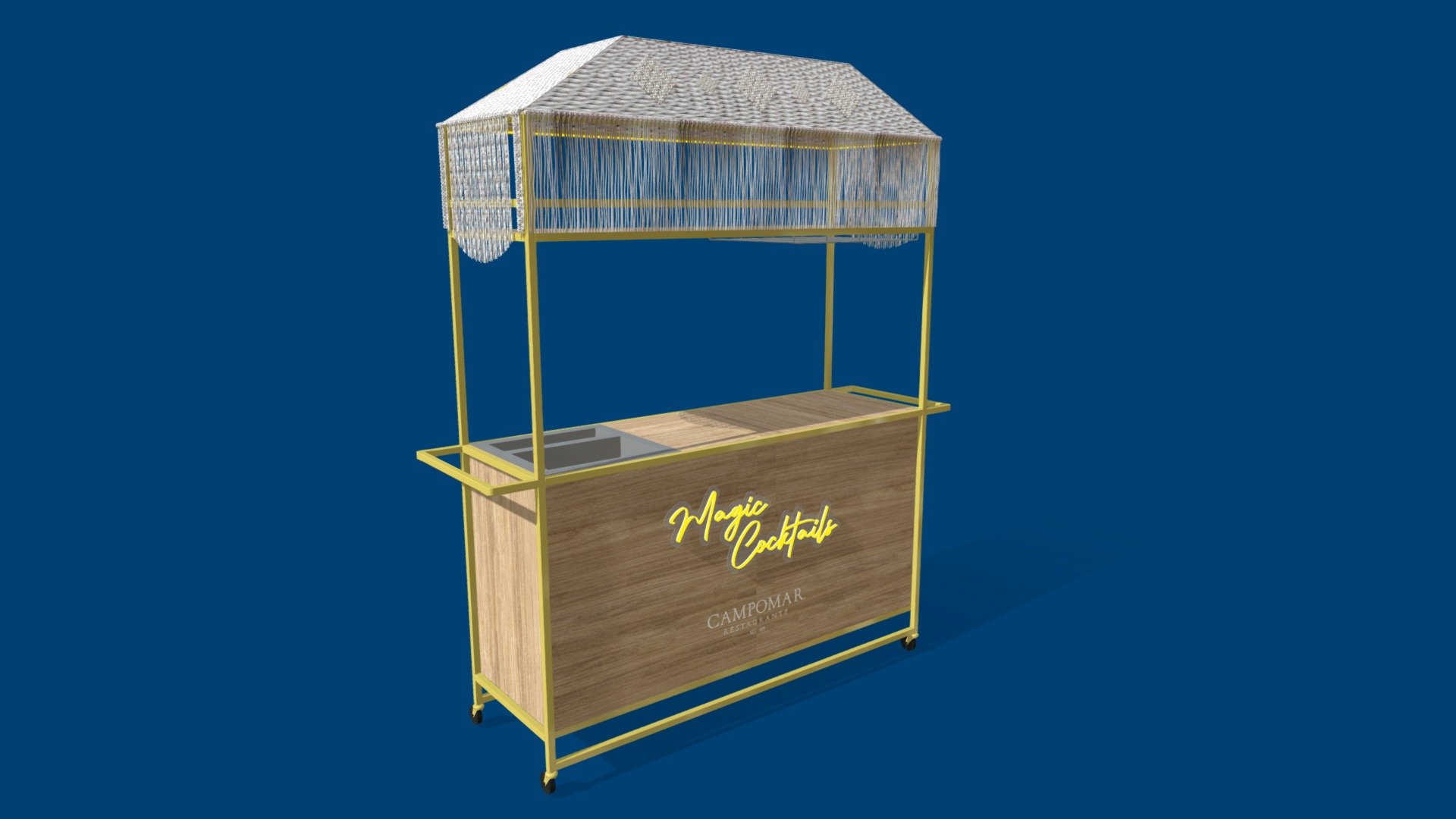 CAMPOMAR – Mixology Cart - 3D model by miguelmenadi [c3f378c] - Sketchfab