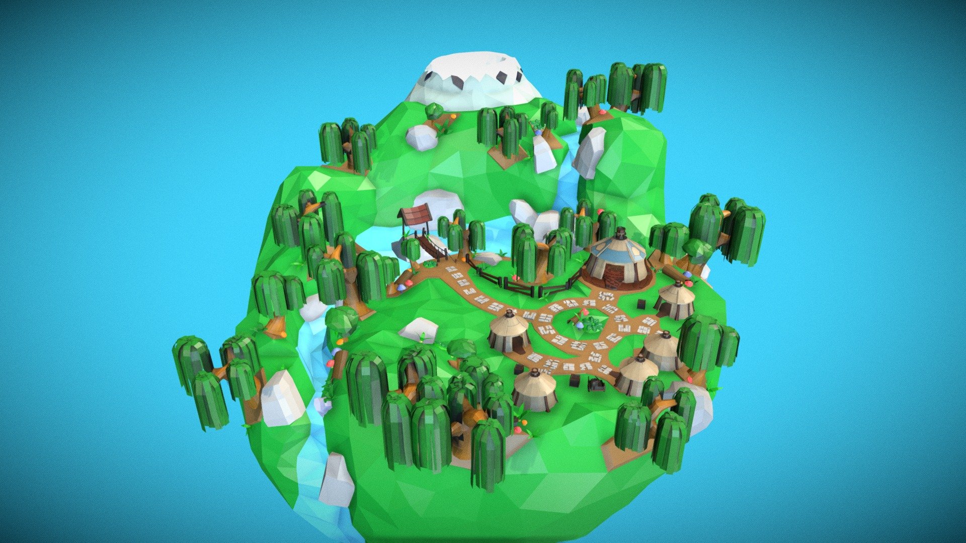 River Village - Low poly - Download Free 3D model by sir Kev (@kevLop ...
