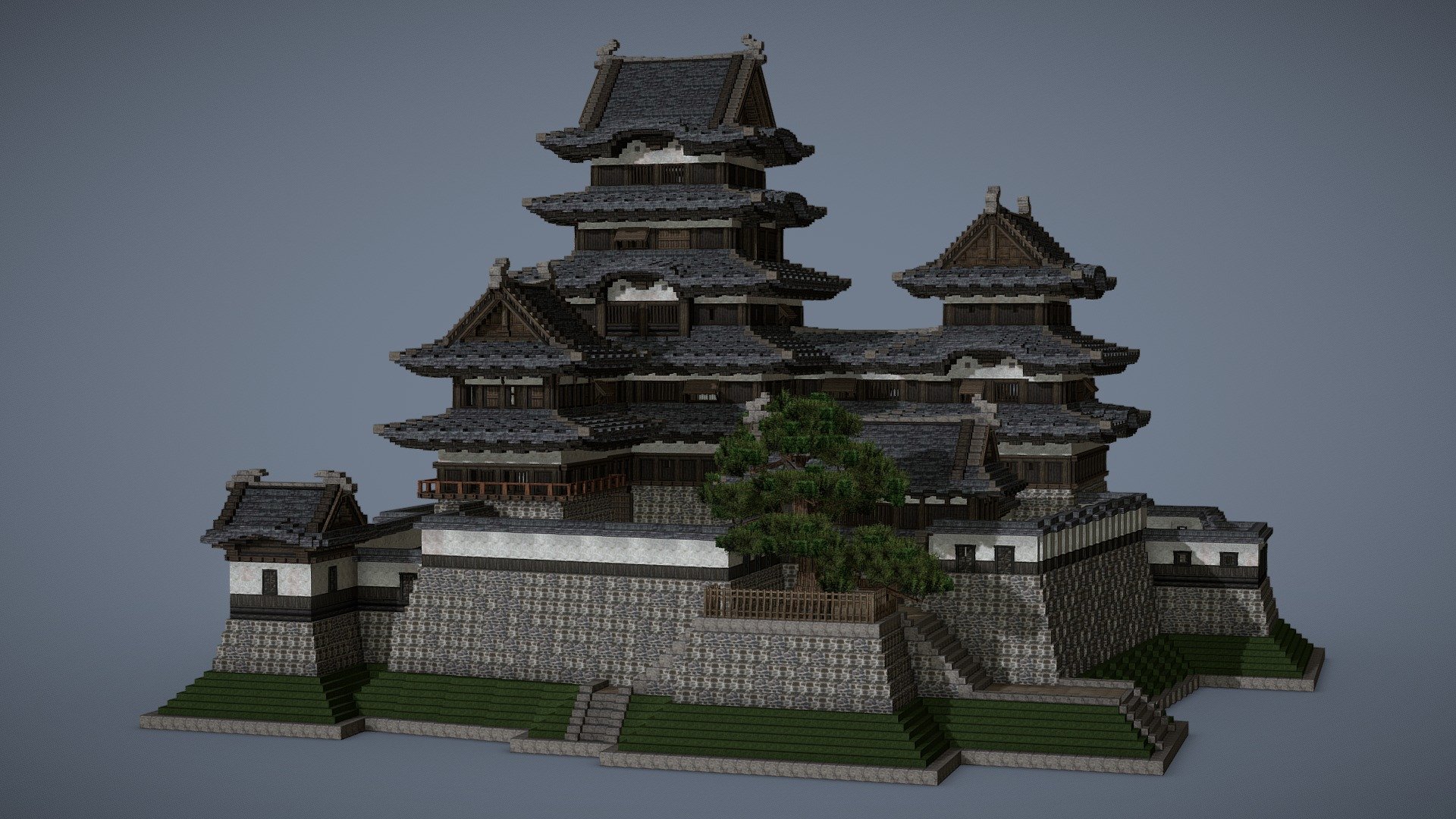 Japanese Castle - Download Free 3D model by Juoda [c3fced3] - Sketchfab
