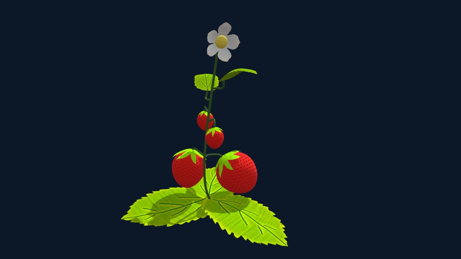 3d Strawberry Plant (Free) - Download Free 3D model by Juliette ...