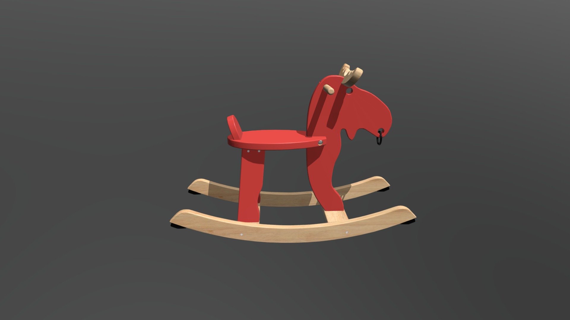 IKEA Rocking moose, red/rubberwood (PBR) - Download Free 3D model by ...