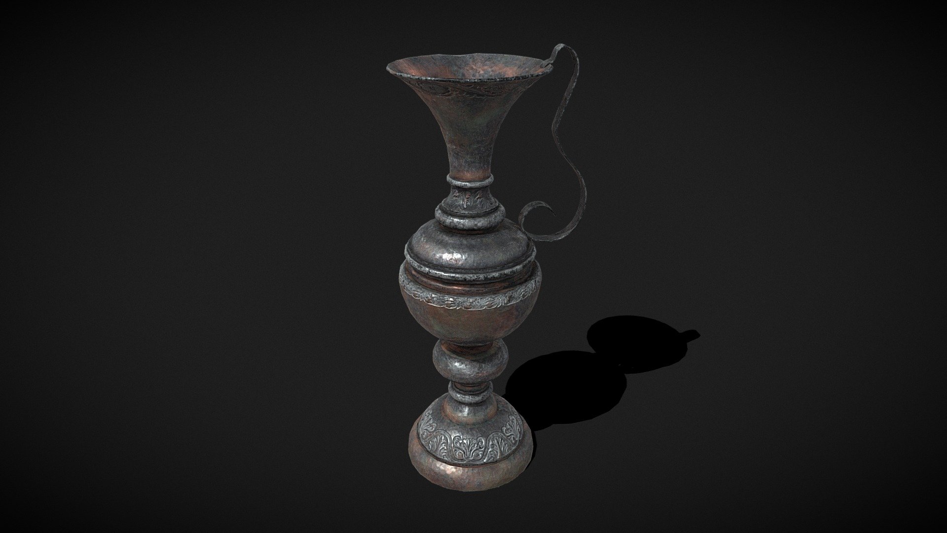 Medieval Elegant Pewter Pitcher - Buy Royalty Free 3D model by ...