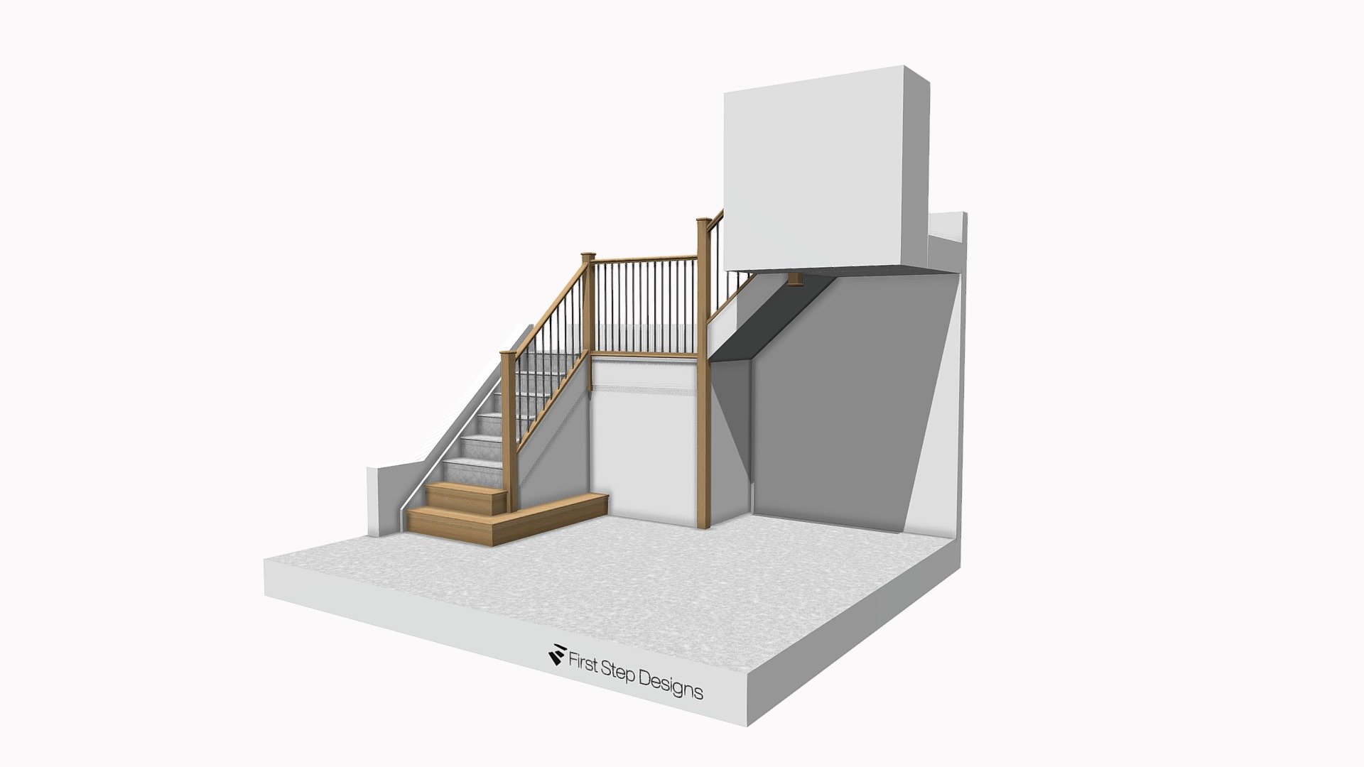 Llama Architects Preliminary Staircase Reno - Download Free 3D model by ...